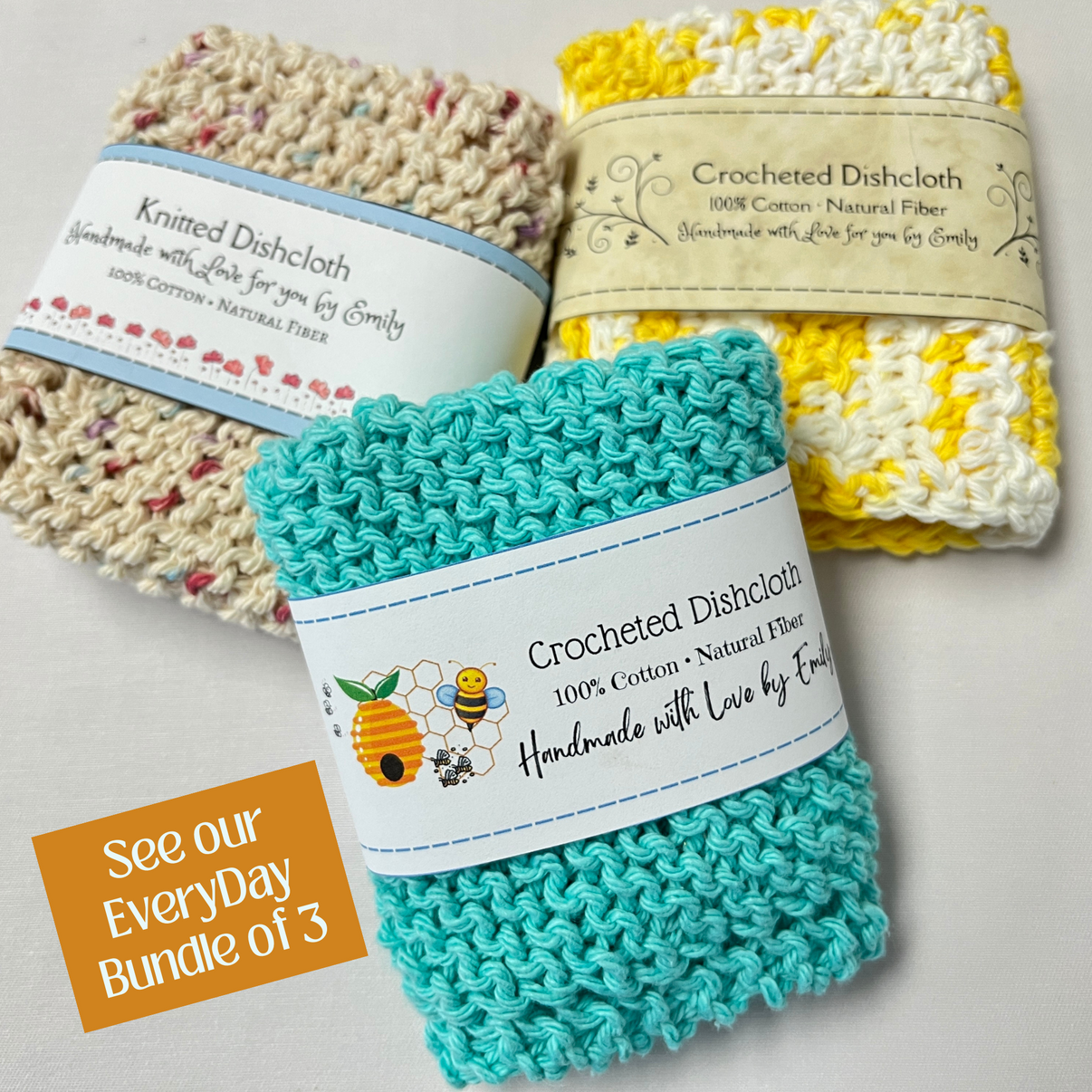 Dishcloth or Washcloth Wrap Labels, Personalize for Christmas - DIY Kn ...
