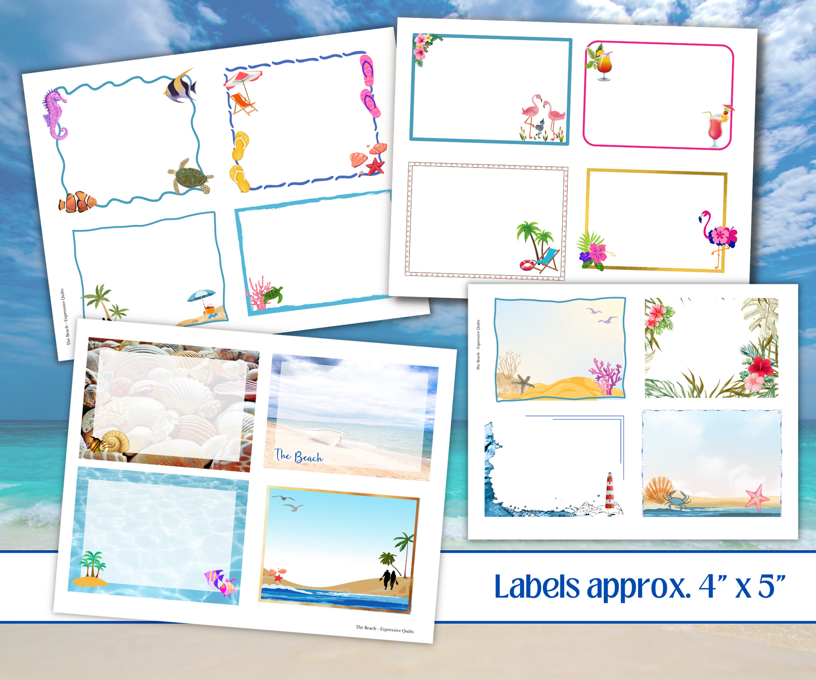 Quilt Labels for Beach Memories - Labels for Quilts are Printable to F ...