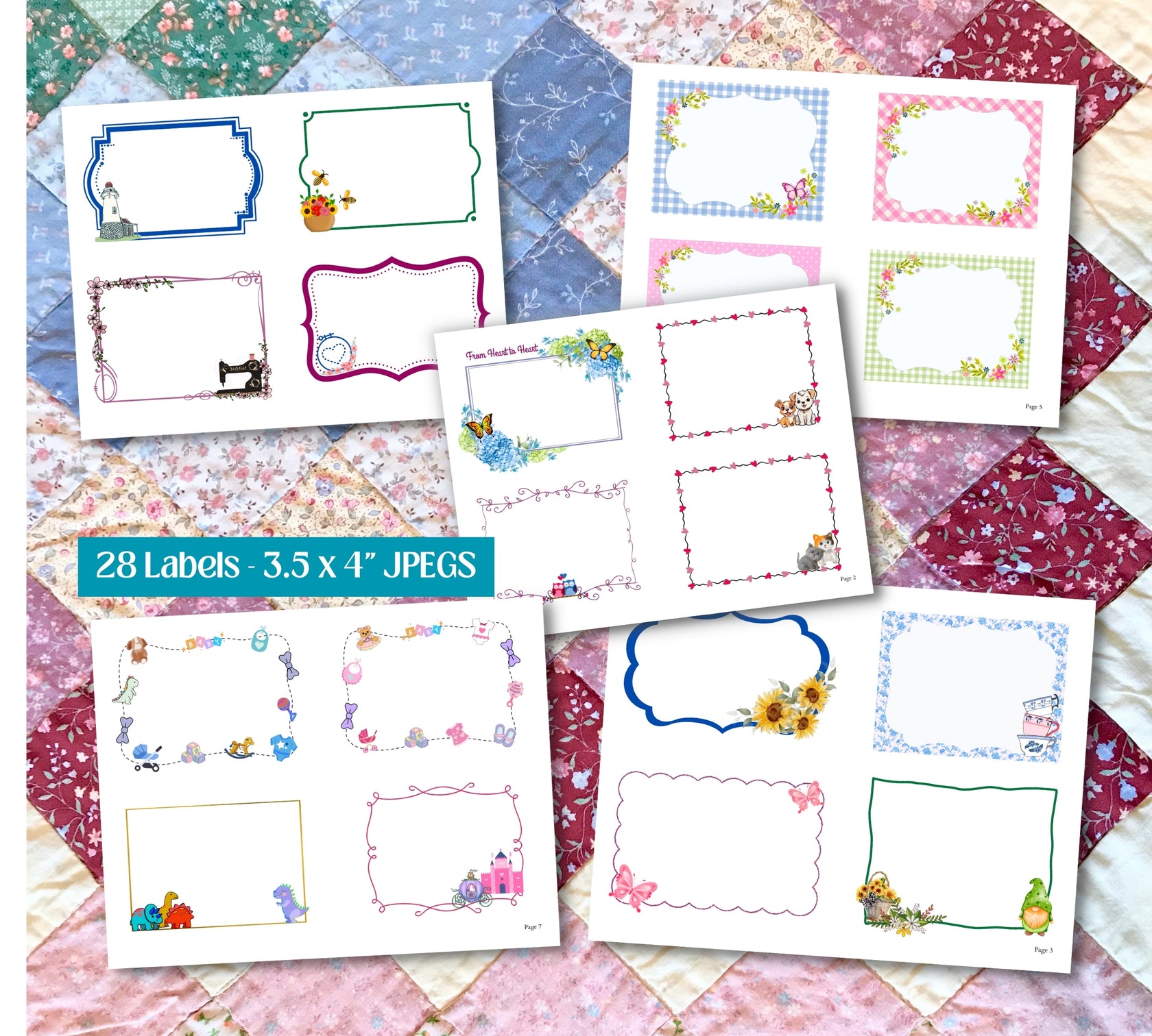 Quilt Labels Deluxe are Designs to Printable to Fabric, a digital down ...