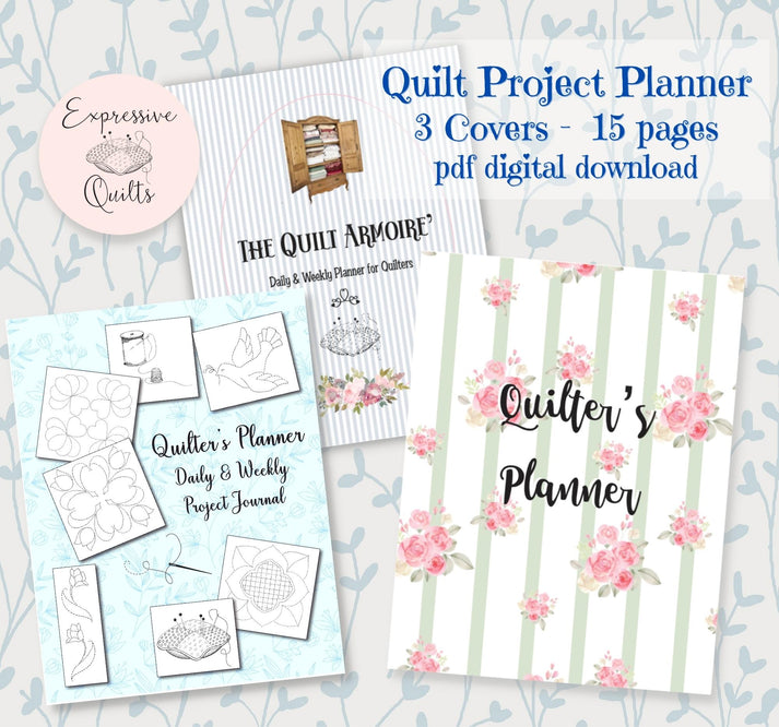 Quilt Project Planner - 15 letter size Sheets, 3 Covers - Printable PD ...