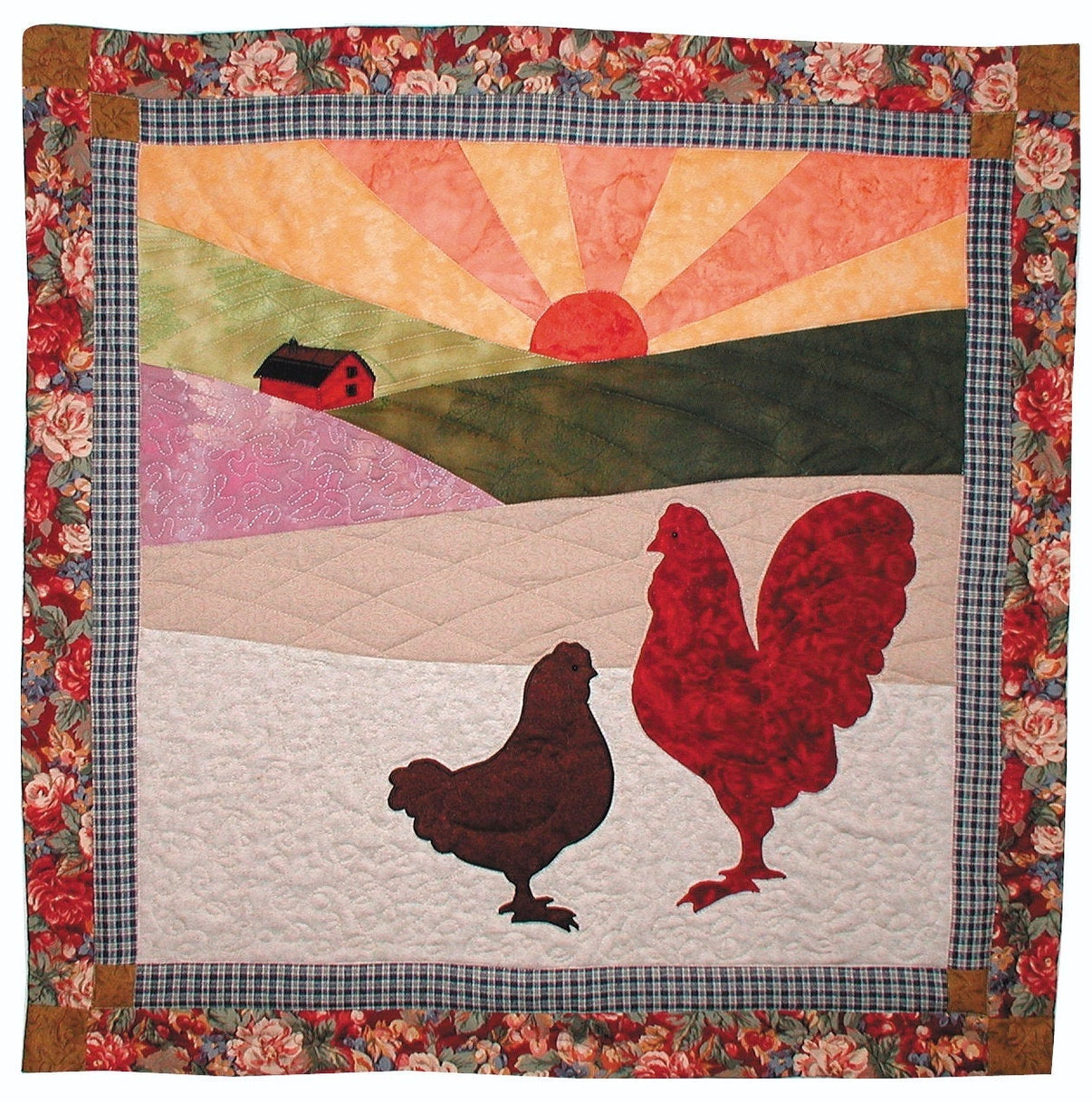Rooster & Hen Wall Quilt Pattern - "Sunrise" - Digital Download - Fusi ...