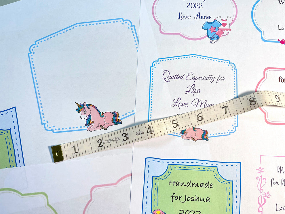 Baby Quilt Labels are printable on fabric - Digital Download in variou ...